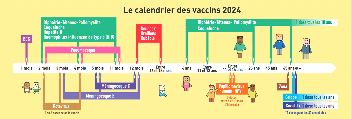 Calendrier vaccinal 2024 - Archipel aide et soins à domicile Finistère